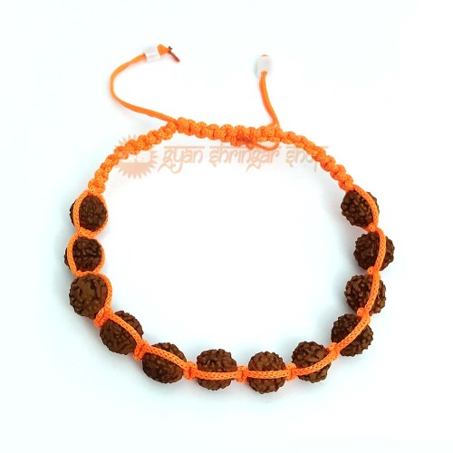 Lord Shiva Rudraksha with Golden Cap Bracelet